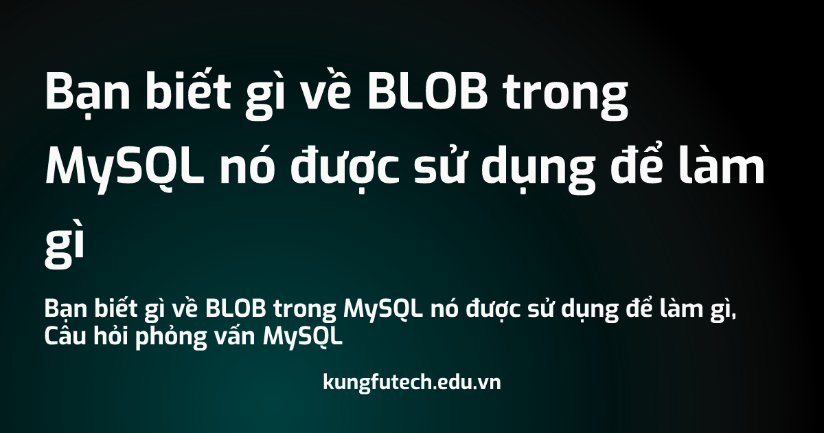 Bạn biết gì về BLOB trong MySQL nó được sử dụng để làm gì