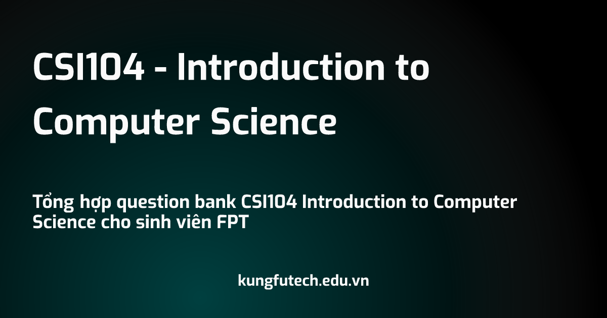 Csi104 Introduction To Computer Science