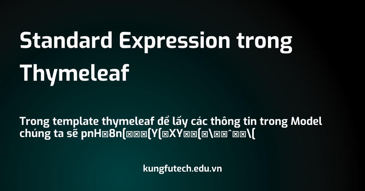 Standard Expression Trong Thymeleaf 3825