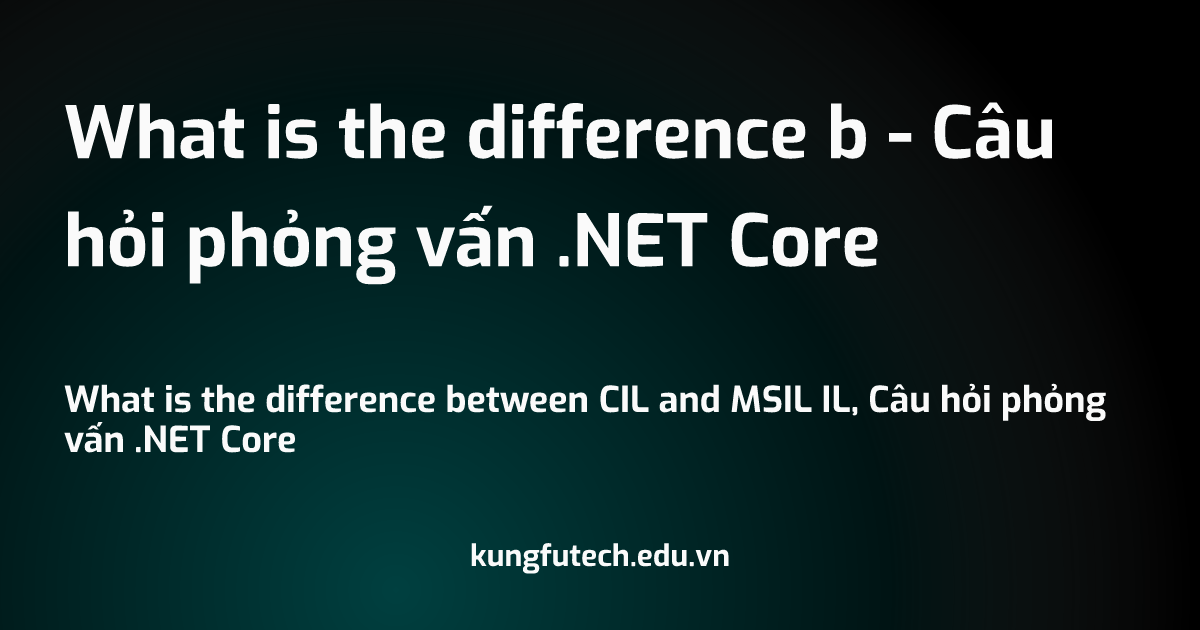 What Is The Difference B Câu Hỏi Phỏng Vấn Net Core